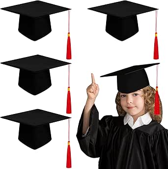Amazon.com: Geyoga 4 gorras de graduación para niños con borlas para ...