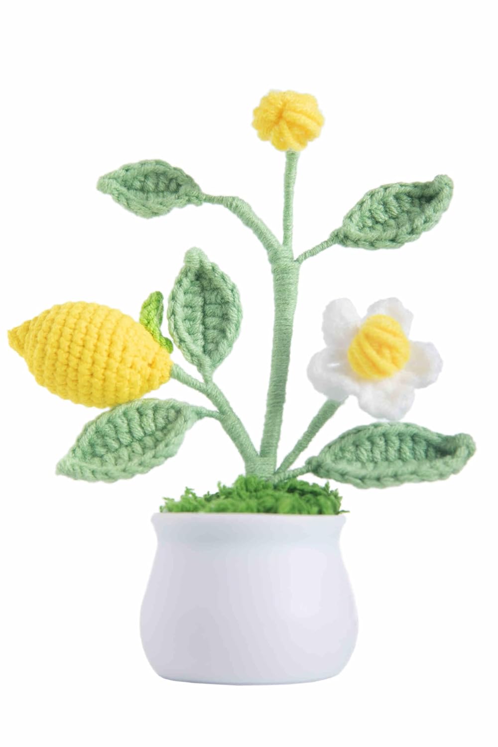 Amazon.com: Handmade Crochet Mini Lemon Tree Potted Plant - Crochet ...