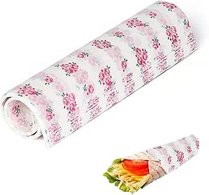 50 Pcs Greaseproof Paper Sheets,Waterproof Wax Papers Sheets,Floral ...