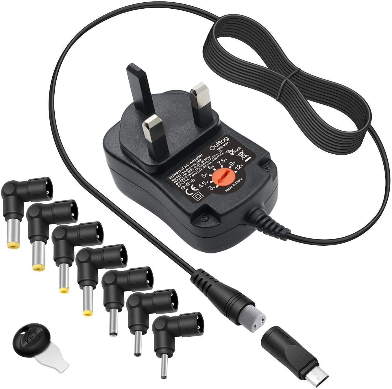 Outtag 18W Universal Charger 3-12V Switching Transformer Power Supply ...