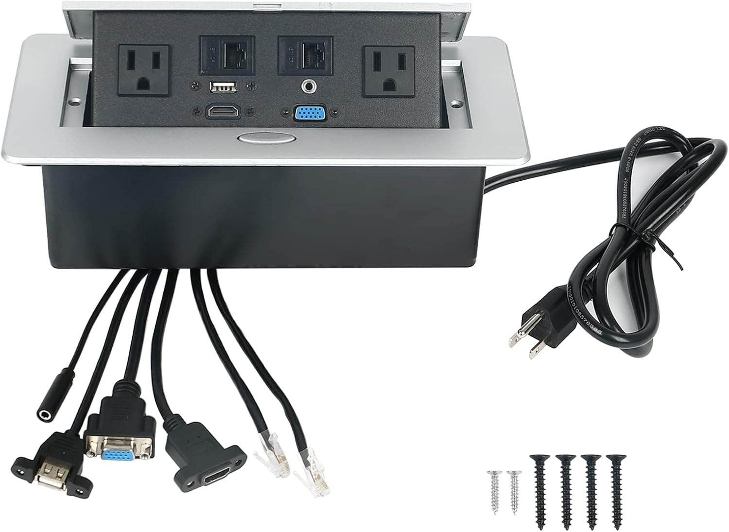 Amazon.com: Table Pop up Power Strip Box Desktop Pop Up Outlet Recessed ...