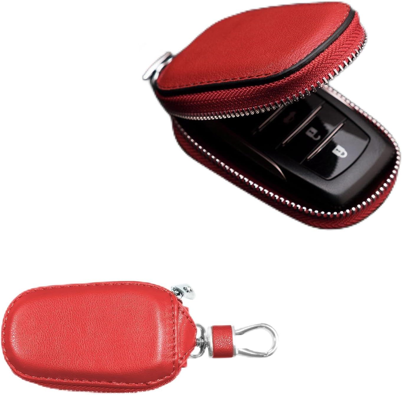 Amazon.com: Suvnie Car Key Case, Genuine Leather Auto Key Fob Cover ...