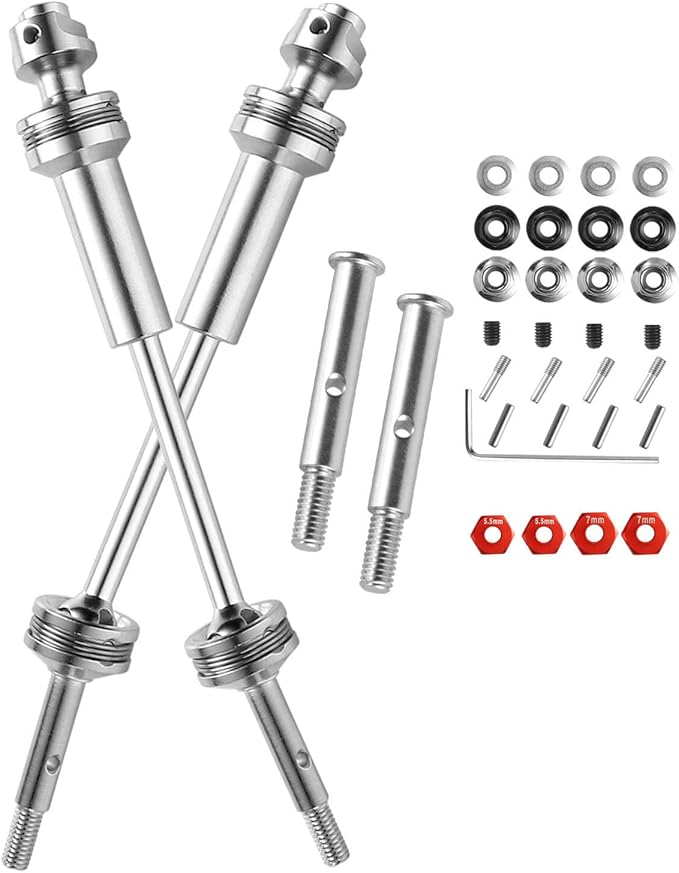 Amazon.com: RCMYou Upgrades Part Rear Drive Shaft CVD & Front Axles for ...