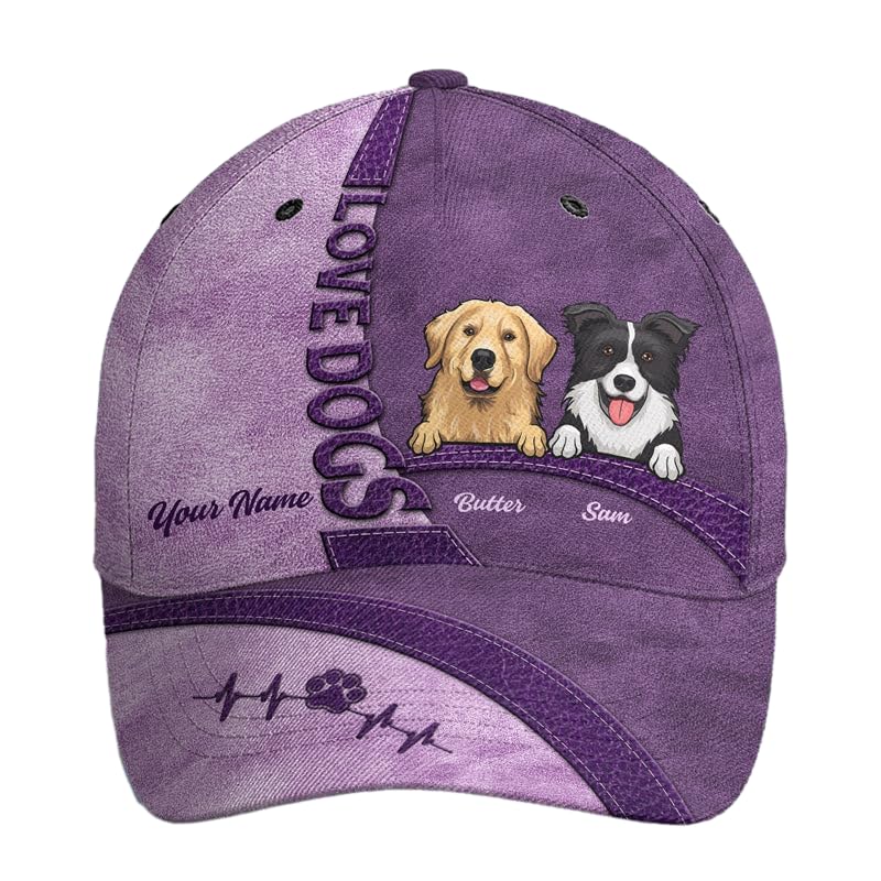 Amazon.com: Personalized Life Is Better With Dogs Cap, All Over Print ...