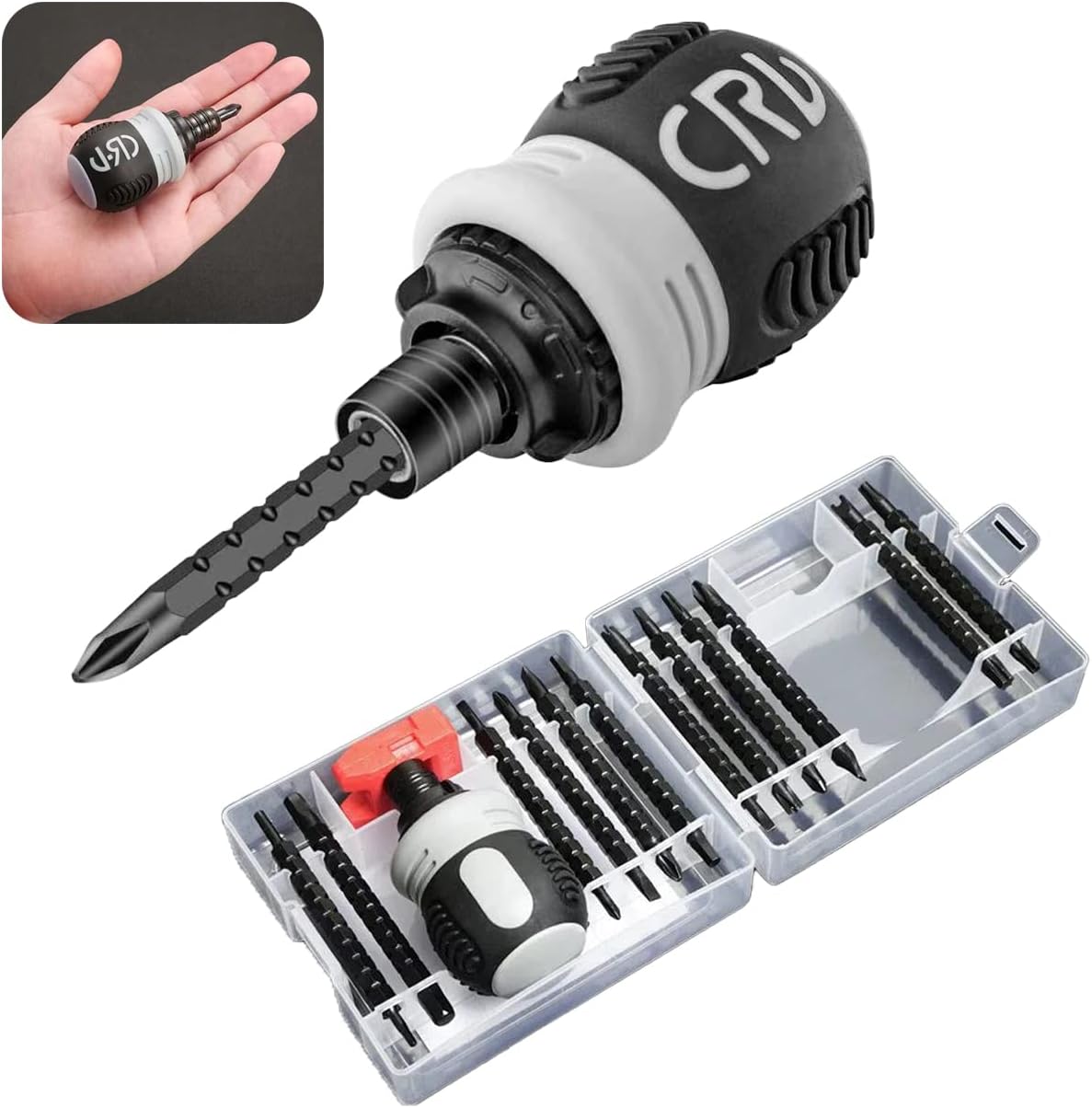 Invero Set of 2 Handy Short Compact Screwdriver Set - Ideal for General ...