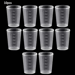 Amazon.com: Pack Of 10 Reusable 50ML Mixing Cups Measuring Cups Set ...