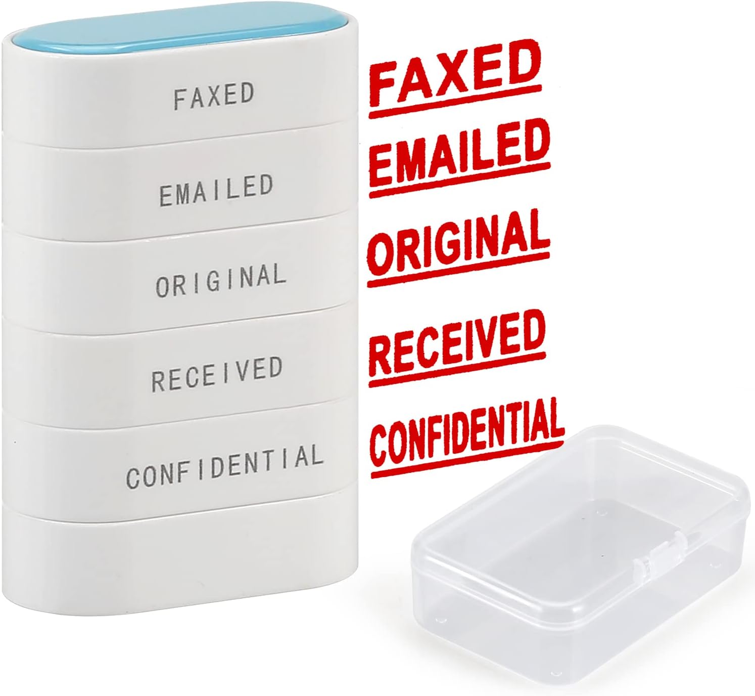 Amazon.com: JMFHCD 5-in-1 Office Stamp Set - Pre-Inked Rubber Stamp ...