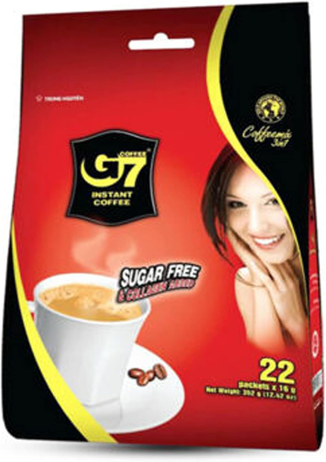 Amazon.com : TRUNG NGUYEN G7 3-IN-1 COLLAGEN ADDED & SUGAR FREE Instant Coffee for Energy Boost ...
