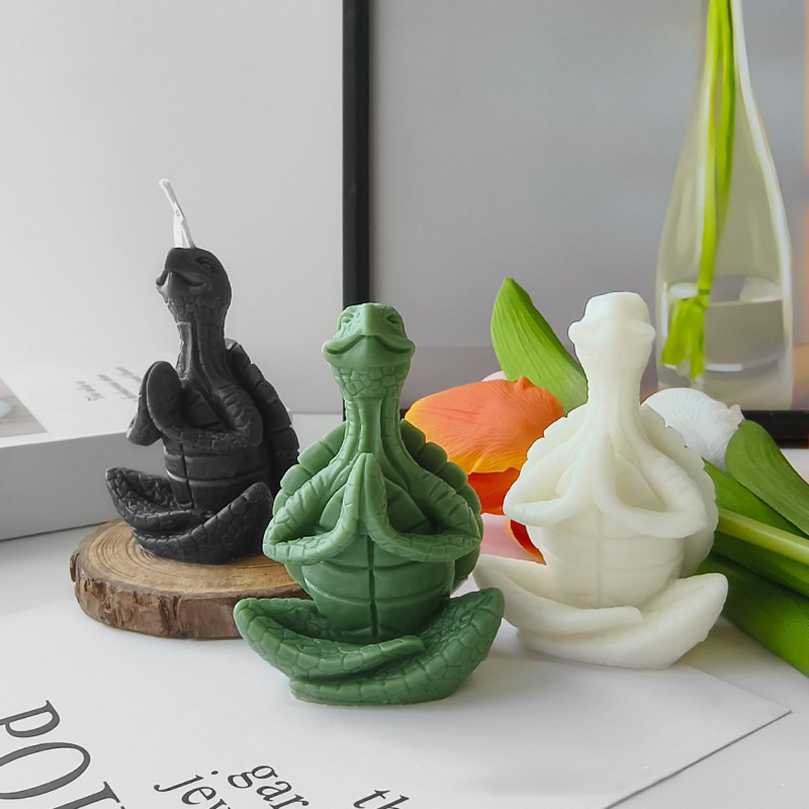 Amazon.com: Turtle Yoga Pose Shaped Scented Candle,50G Aroma Soy Wax ...