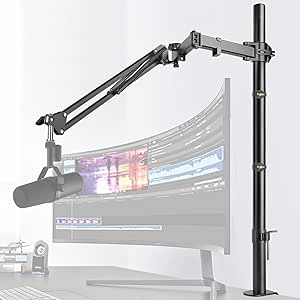 Amazon.com: Frgyee Mic Boom Arm, Adjustable Height Overhead Microphone ...