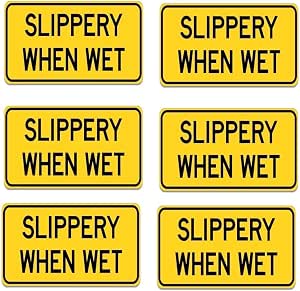 Amazon.com - Pack of 6 2'' Stickers - Slippery When Wet Sign - Vinyl ...