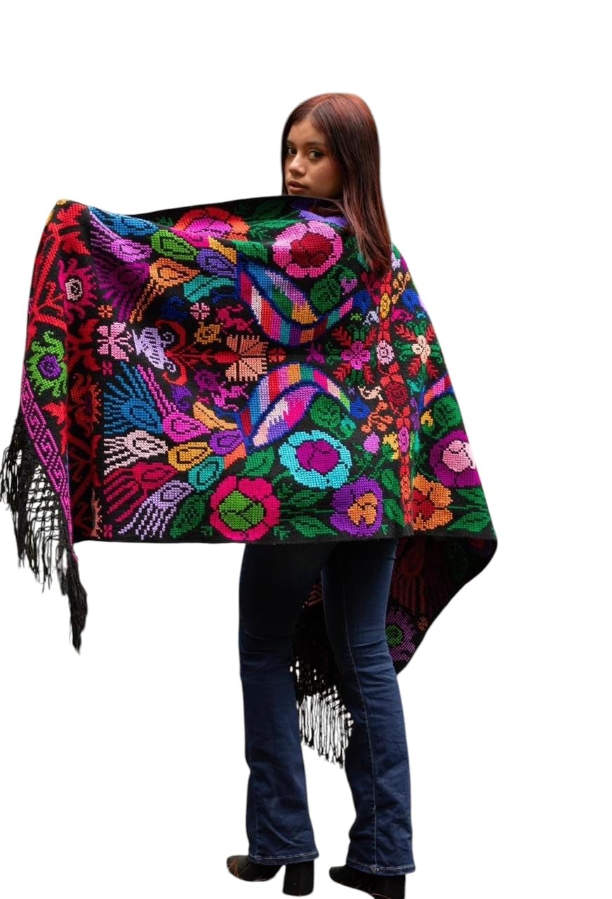 Amazon.com: La Santa Art Mx Rebozo Mexicana Bordada. Rebozo Mexicano ...