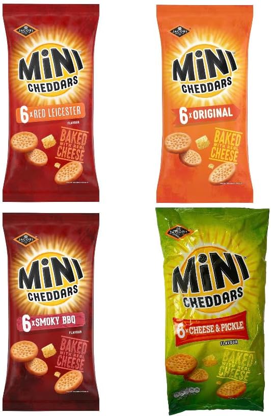 Mini Cheddars Selection Jacobs Crisp Snacks Original & Smokey BBQ & Red ...