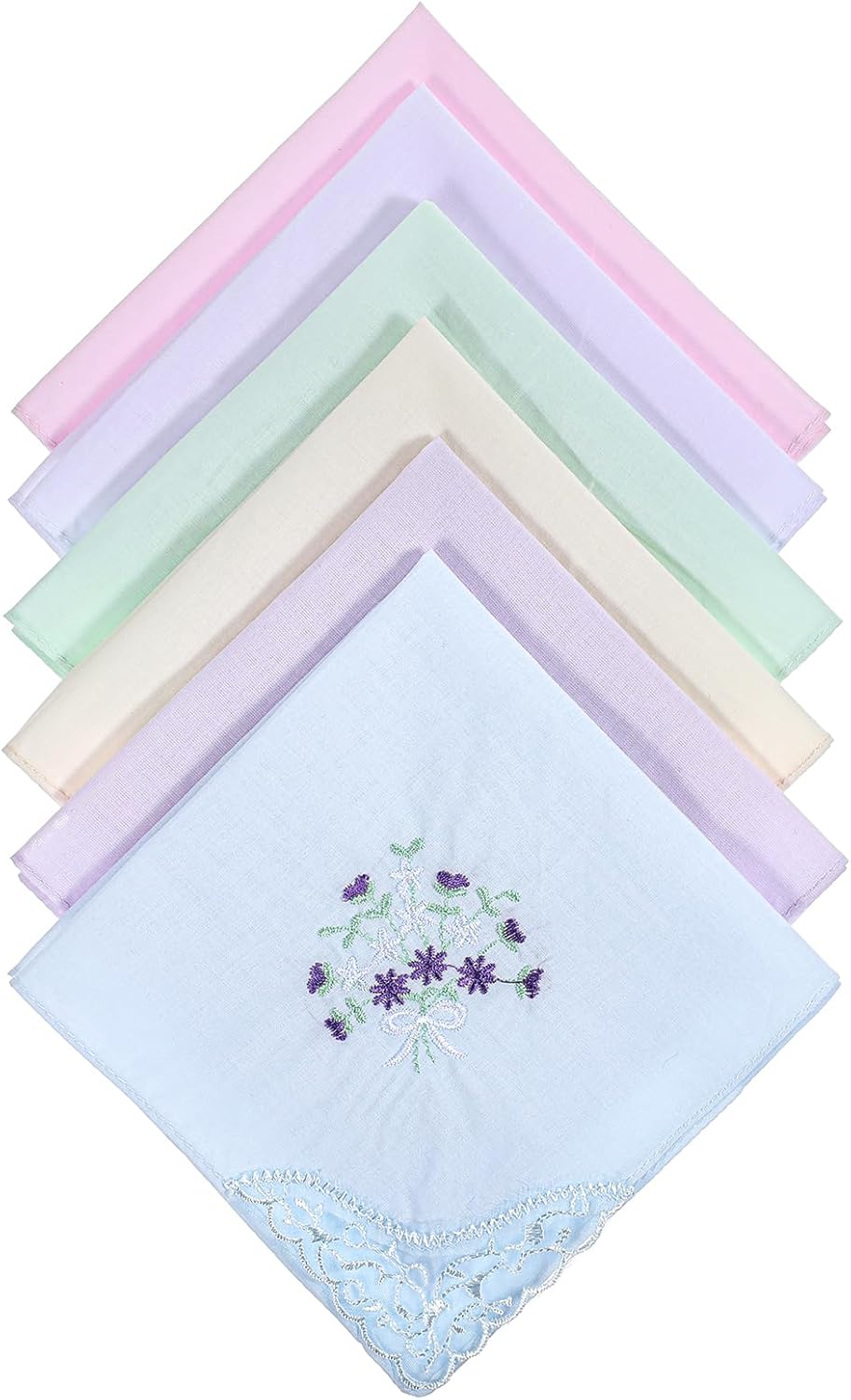 Ymapinc 6pcs Vintage Floral Embroidered Handkerchiefs for Women ...