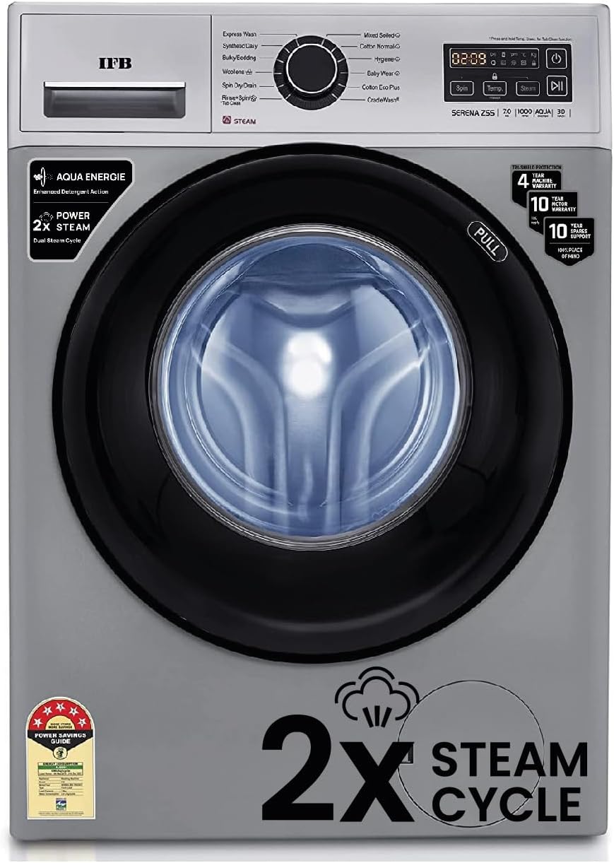 IFB 7 Kg 5 Star Front Load Washing Machine 2X Power Steam (ELITE MXS ...