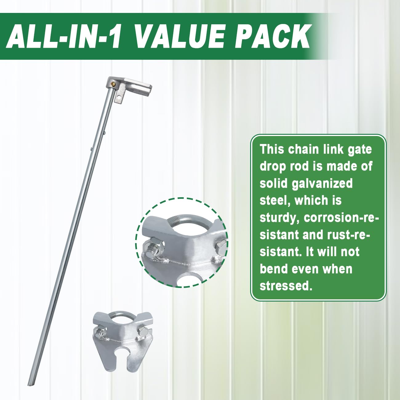Snapklik.com : 36" Chain Link Drop Rod For Double Gate,Heavy Duty Pull ...