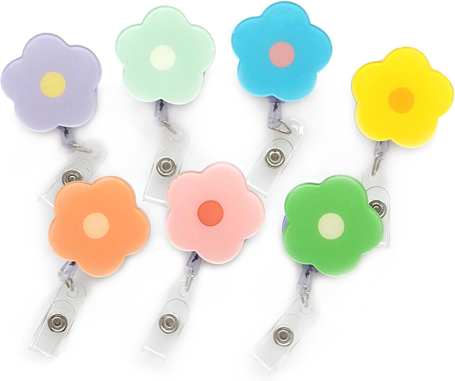 Amazon.com : 4 Pieces Retractable Badge Reel Retractable Badge Holder ...