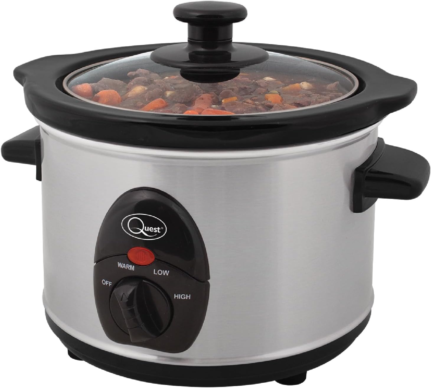 Quest 35260 Slow Cooker / 1.5 Litres/Compact Stainless Steel / 120W / 3 ...