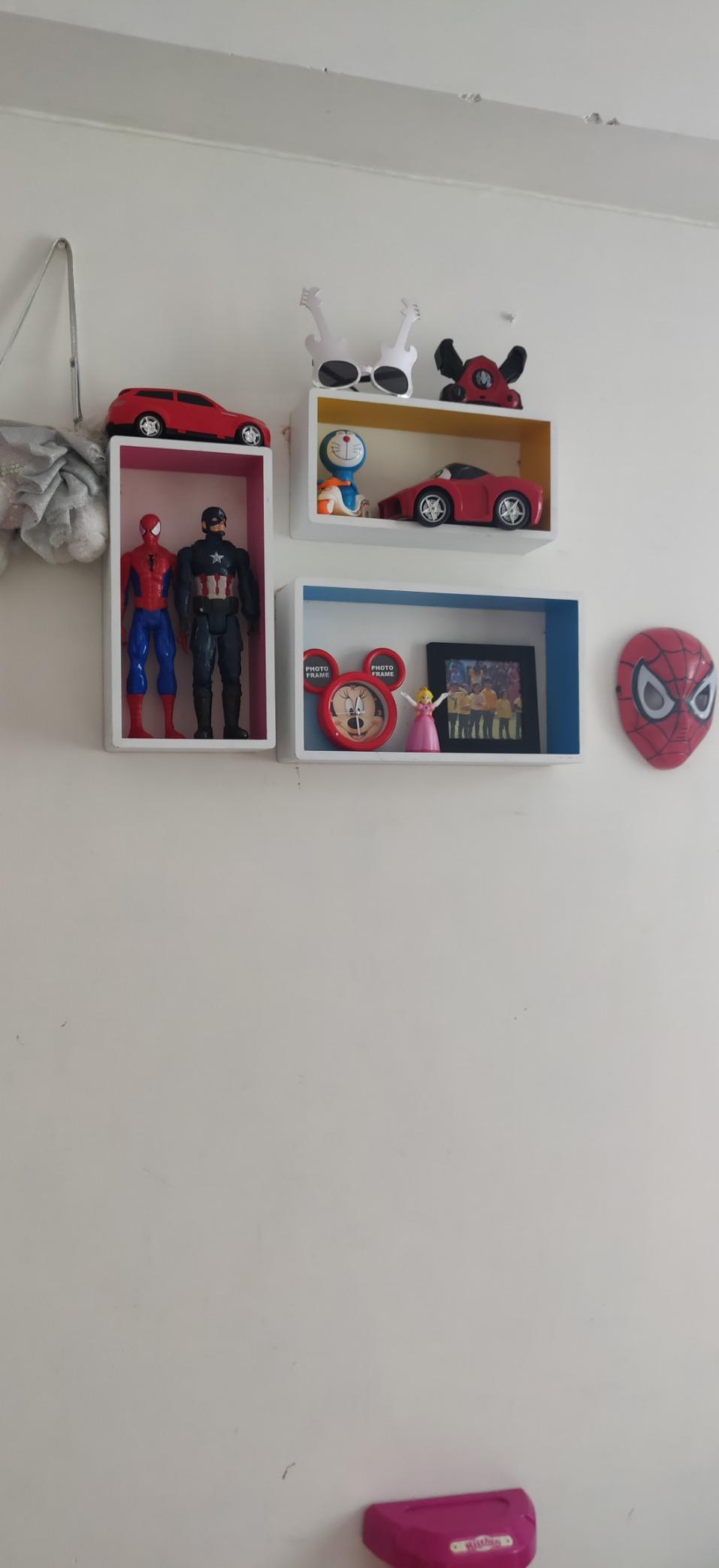 onlinecraft MDF Wood Wall Hanging Floating Matte Corner Shelf, Display ...