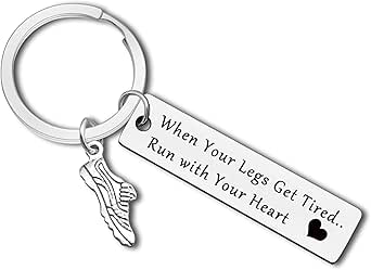 Amazon.com: Runners Gifts Marathon Runner Keychain Inspirational Gift ...