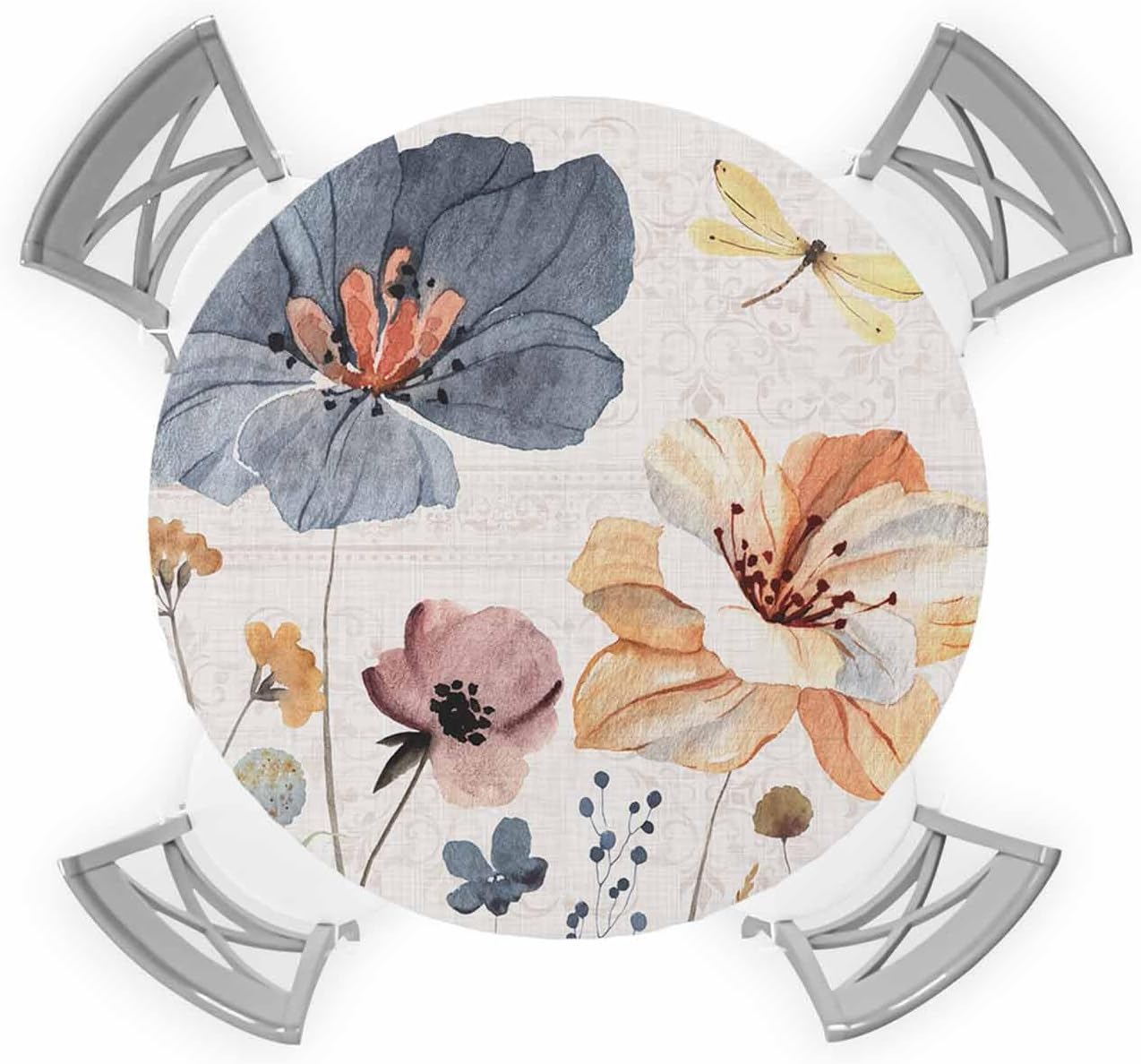 Amazon.com: SEVENBABU Ocean Round Tablecloth Fitted Table Cloth with ...