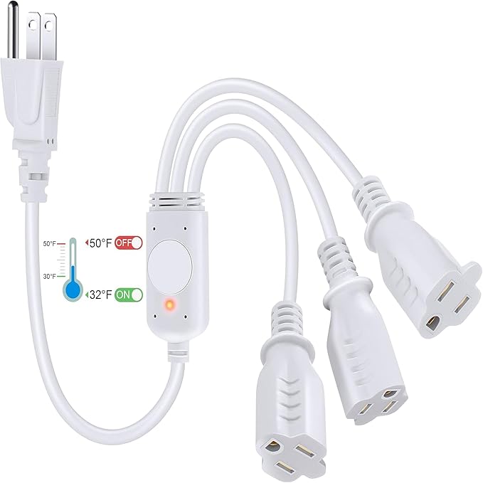 Feekoon 3 Plug 120V Heat Cable Controller, Outdoor Thermostat ...
