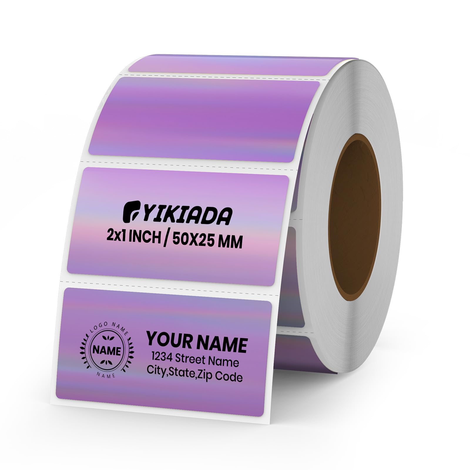 Snapklik.com : Holographic Thermal Labels Vinyl Purple 1 2 Inch Self ...