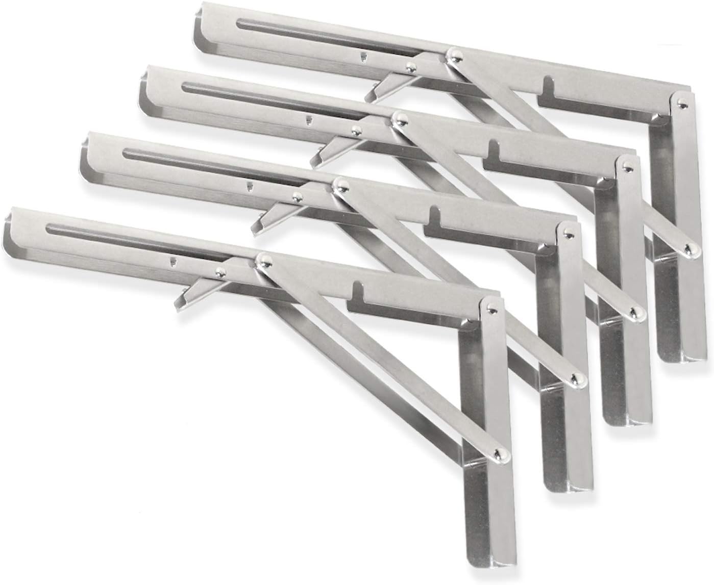 Amazon.com: Folding Shelf Brackets - Heavy Duty Metal Collapsible Shelf Bracket for Bench Table ...