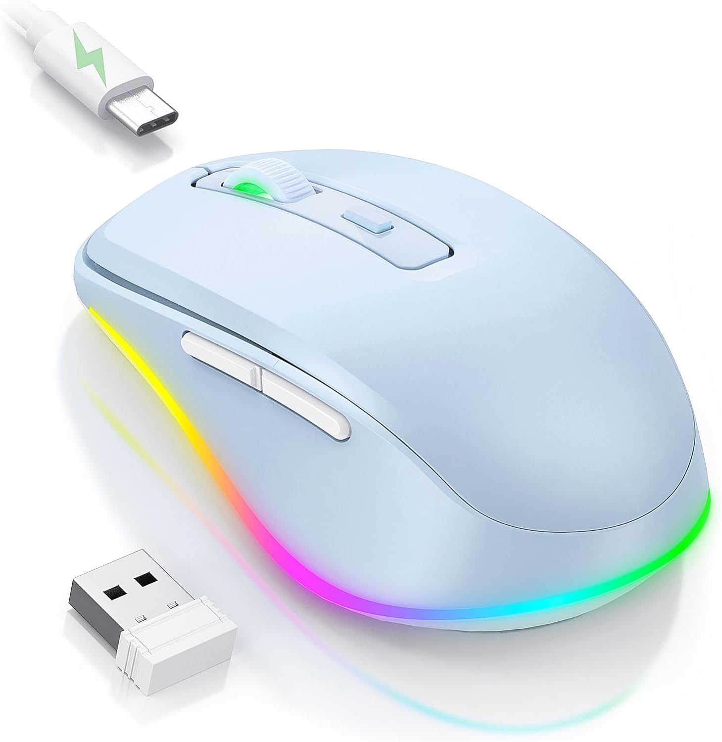 Amazon.com: PEIOUS Wireless Mouse Jiggler - LED Wireless Mice with ...