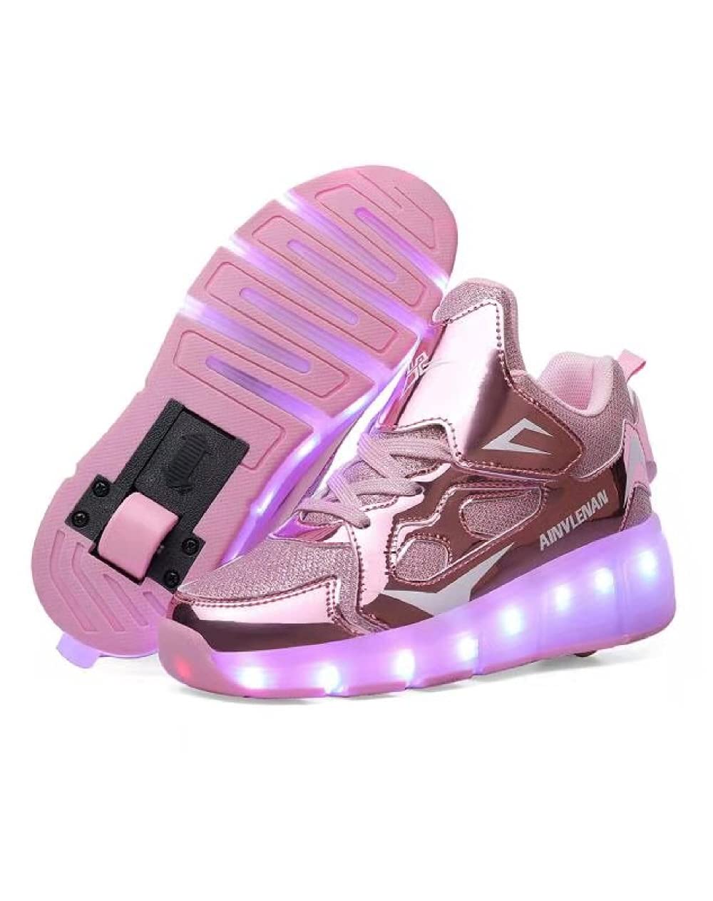 Snapklik.com : 7 Colors LED Rechargeable Kids Roller Skate Shoes