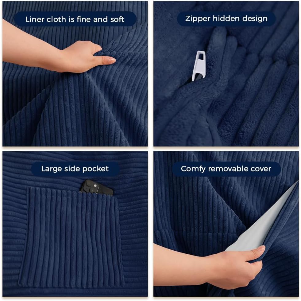 Snapklik.com : Giant Bean Bag Chair Bed For Adults, Convertible Beanbag ...