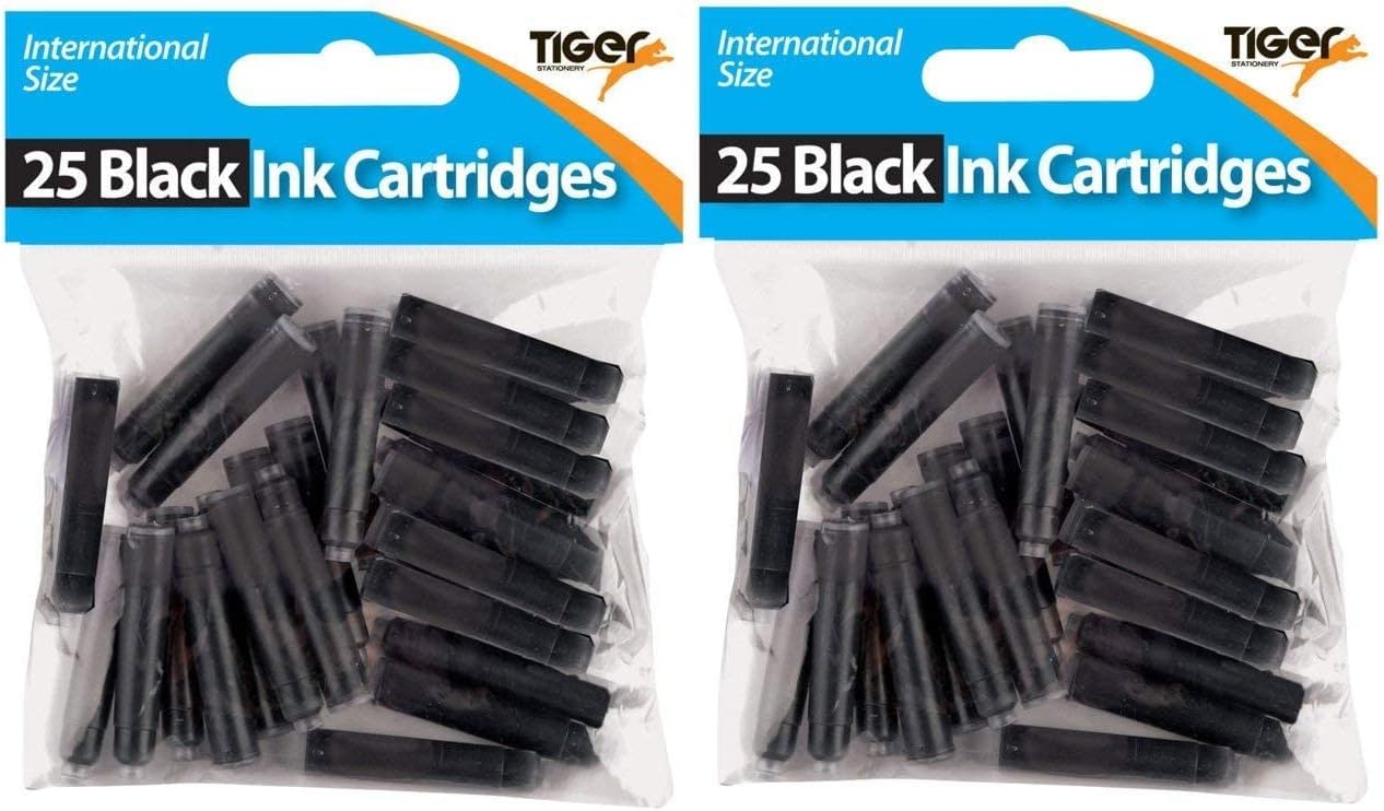 Short Black Universal Standard Ink Cartridges Pack of 50 For Fountain ...