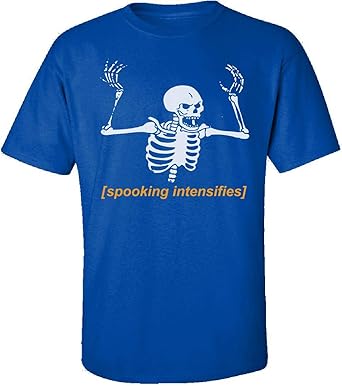 Spooking Intensifies Spooky Scary Skeleton Meme - Adult Shirt 3XL Royal ...