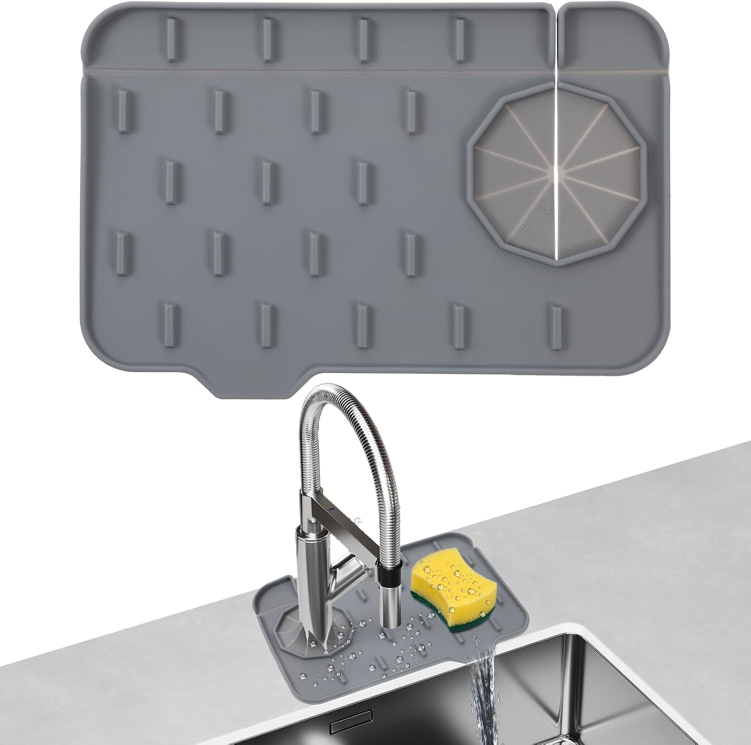Amazon.com: TIESOME Sink Faucet Splash Guard Mat, 8.38''x 5.31 ...