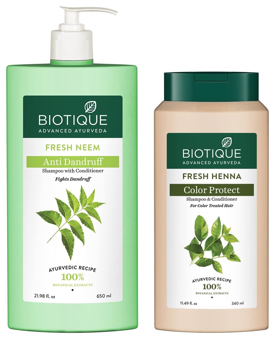 Biotique Bio Neem Margosa Anti Dandruff Shampoo and Conditioner, 650ml ...
