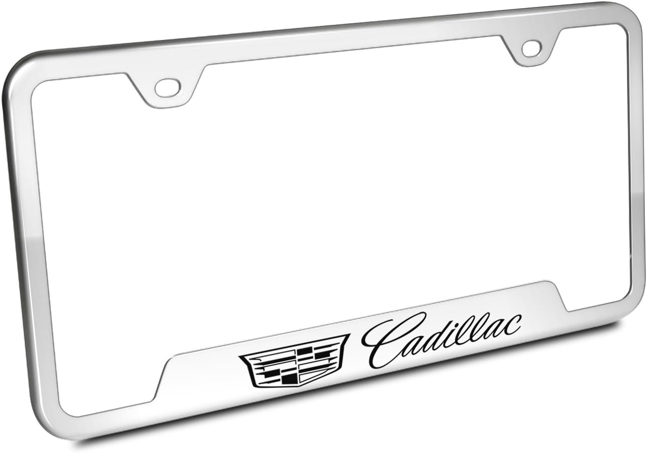 Au-Tomotive Gold, Plate Frame for Cadillac New Logo Stainless Steel ...