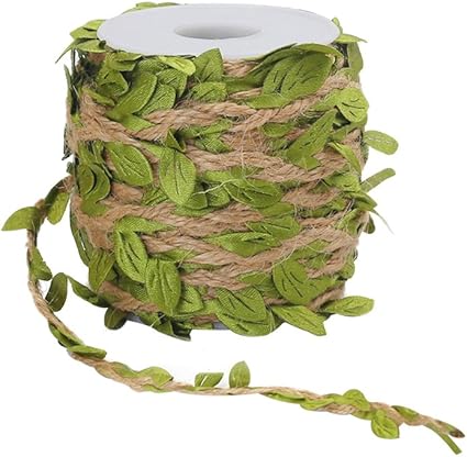 tenn well Green Leaves Jute String, 20M Natural Jute Twine String Leaf ...