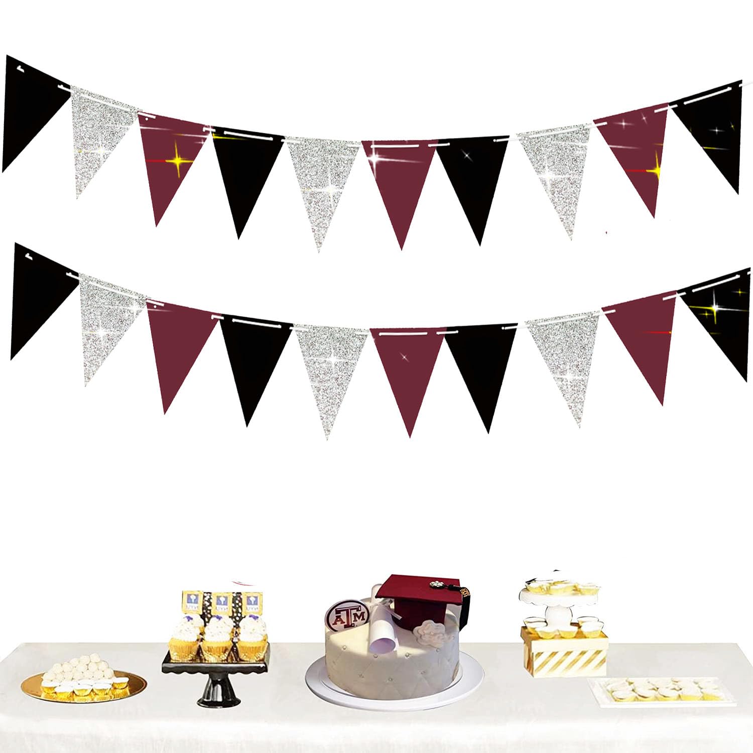 Amazon.com: Graduation Decorations Maroon Black 2024/Burgundy Black ...