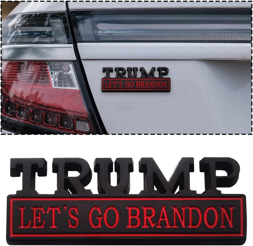 Amazon.com: zipelo Trump Let's Go Brandon Car Emblem, 3D Auto Rear ...