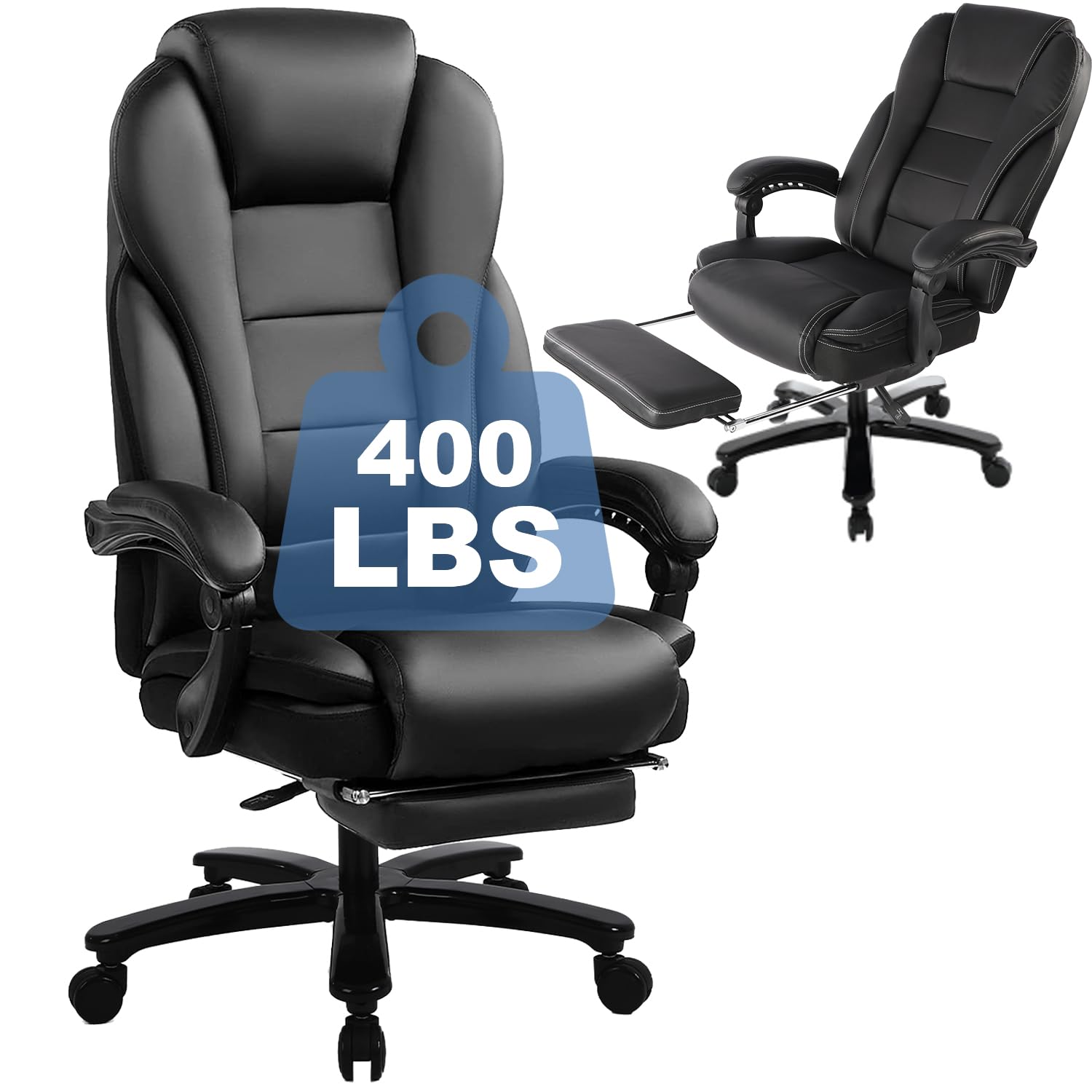 Amazon.com: Big and Tall Office Chair with Footrest,High Back Reclining ...