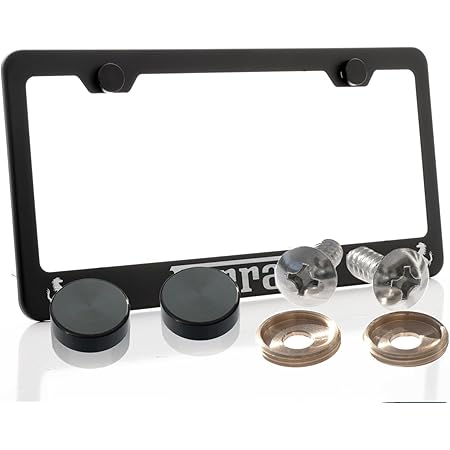 Amazon.com: Laser Engraved License Plate Frame Made of Industrial Grade ...