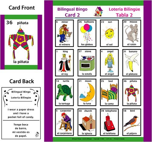 Amazon.com: Bilingual Bingo ~ Lotería Bilingue (Spanish and English ...