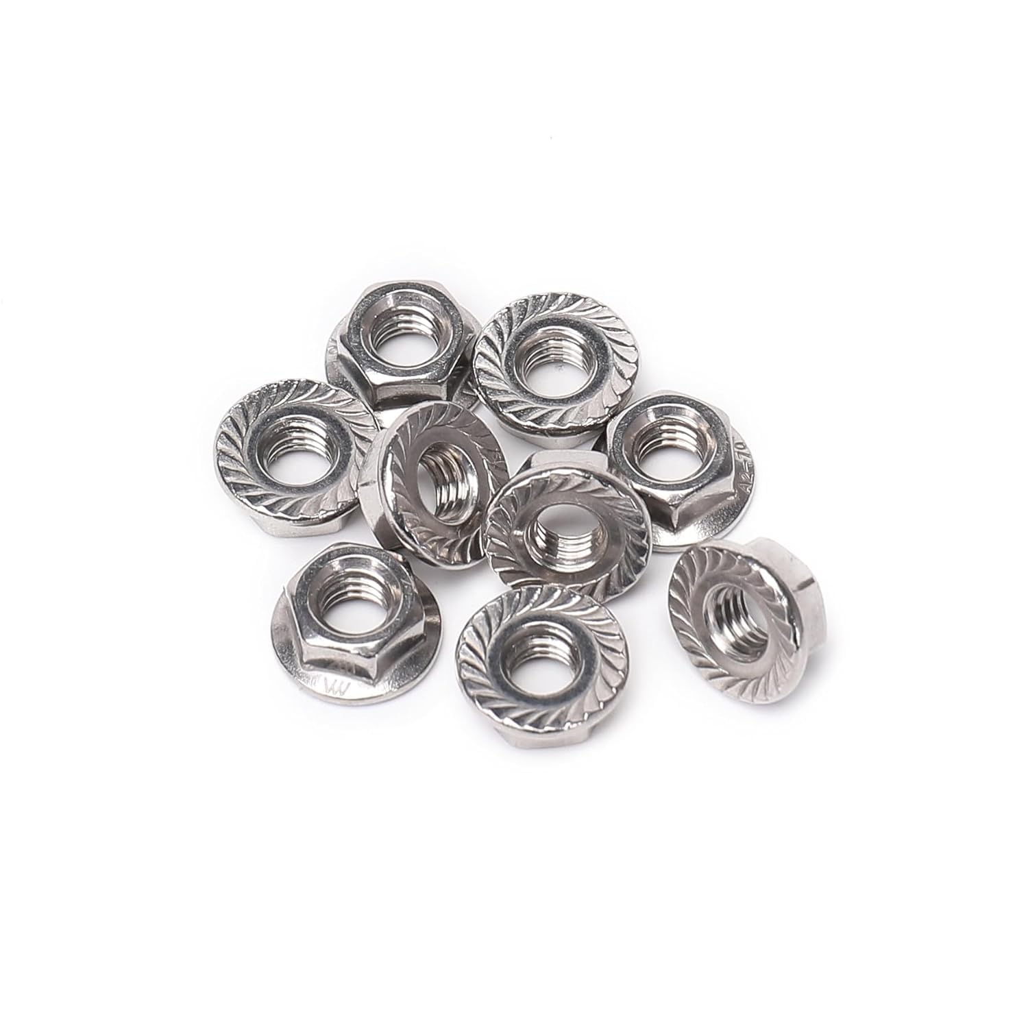 UNC Thread Fasteners 1/4-20 Serrated Flange Hex Nuts - 304 Stainless ...