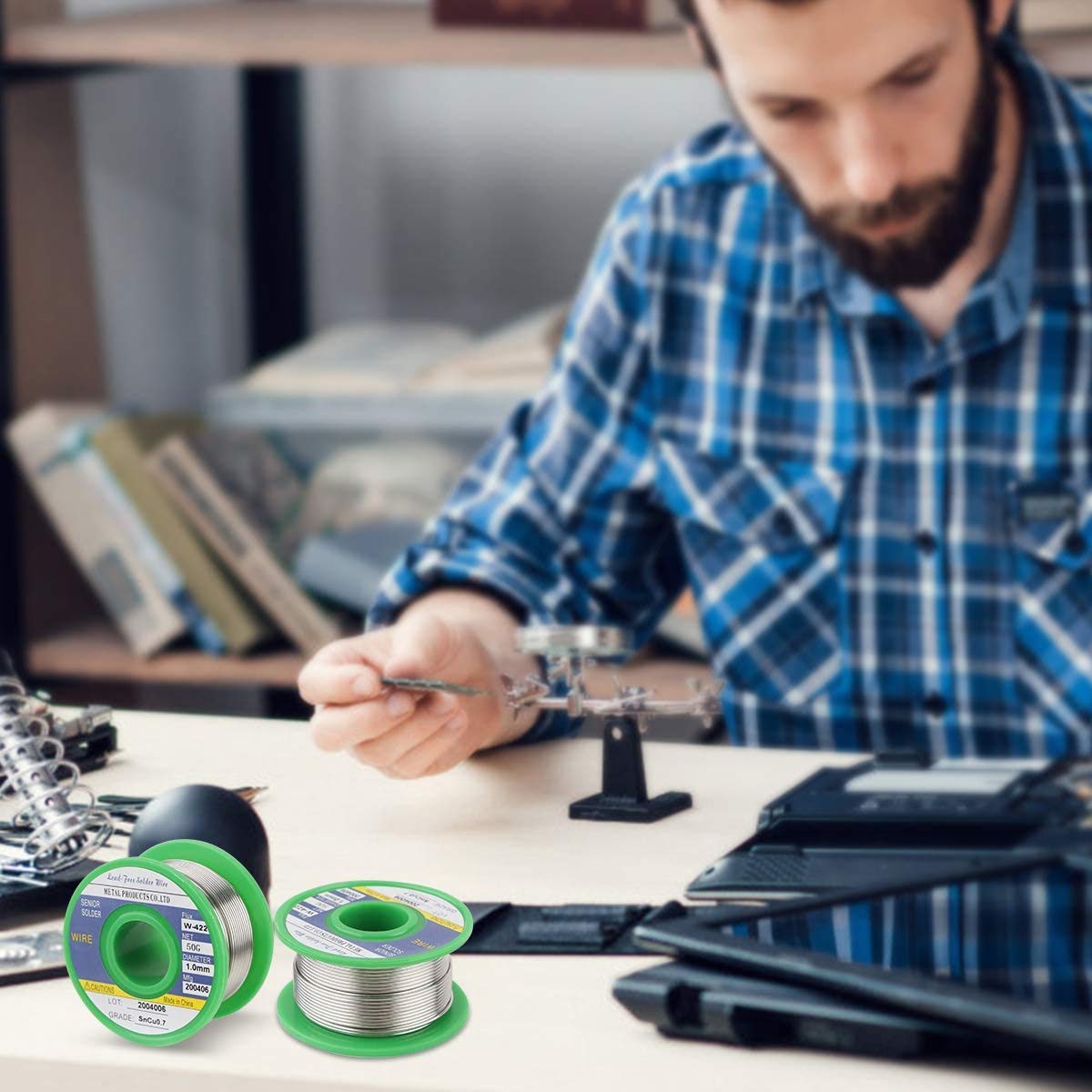 Snapklik.com : Lead Free Solder Wire, Sn99.3-Cu0.7 1.0mm 0.11lbs, Tin ...