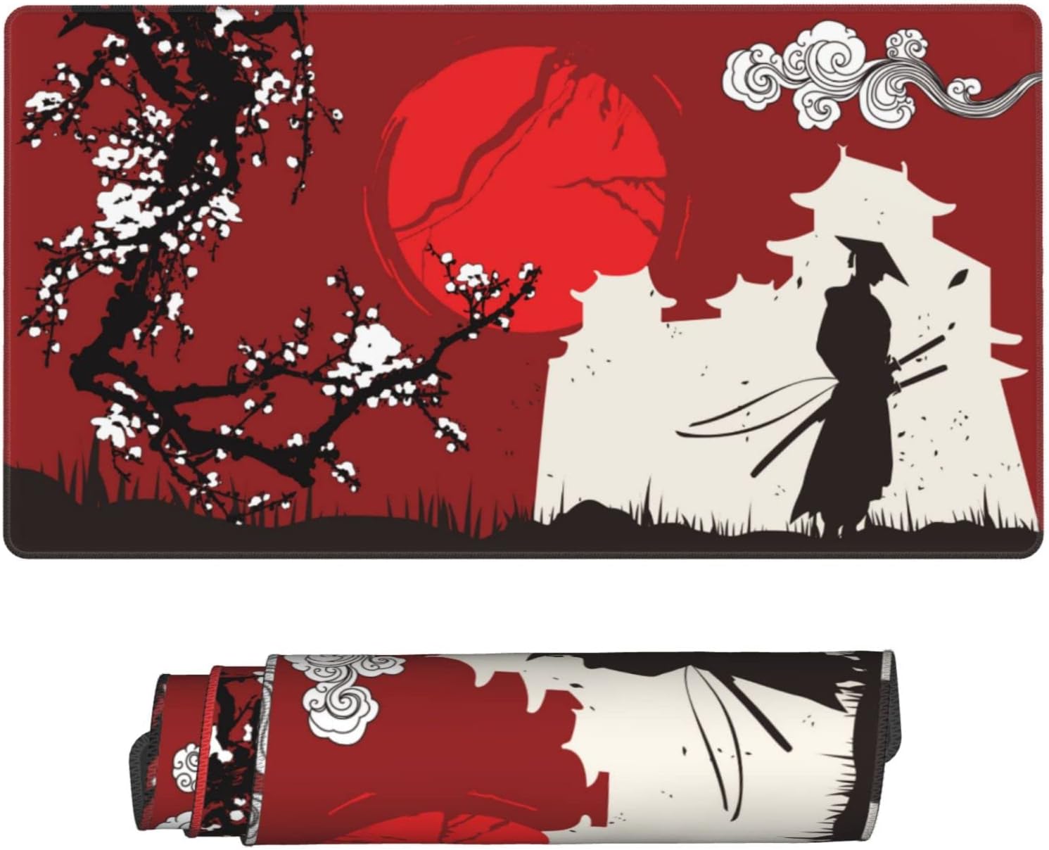 Amazon.com : Japanese Cherry Blossom Samurai Mouse Pad Long Extended XL ...