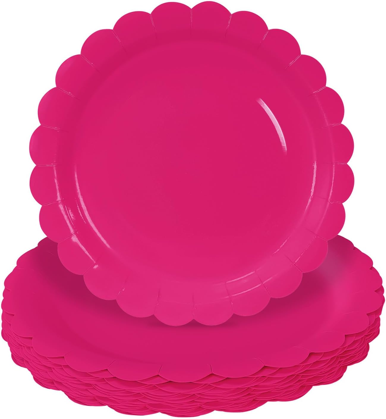 Amazon.com: HEIPINIUYE 25 Pieces Hot Pink Paper Plates 9 Inch ...