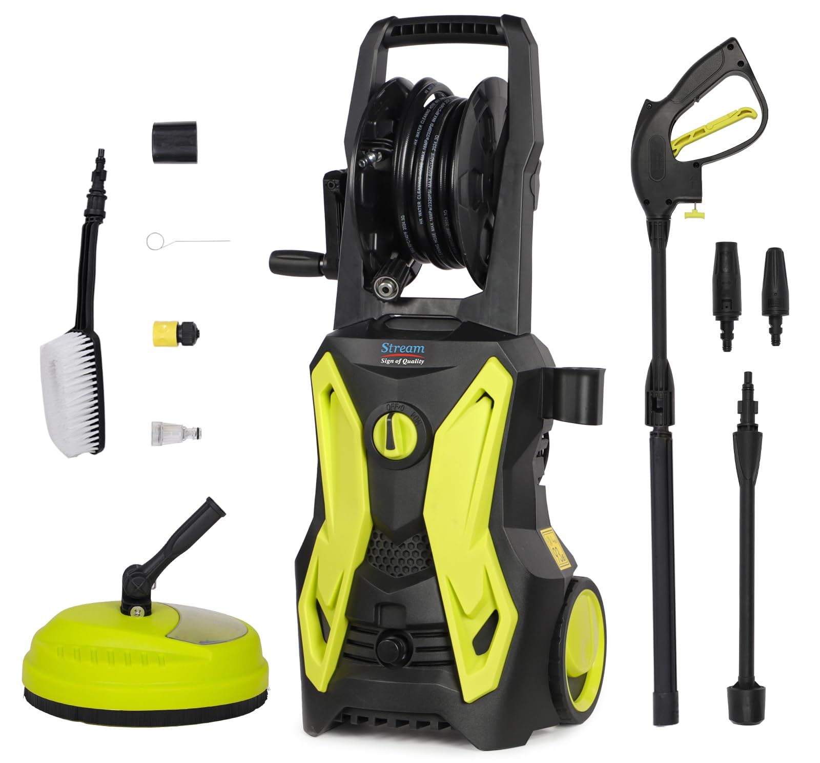 Electric Pressure Washer, 2000W 150Bar 450L/H Power Washer Jet Washer ...