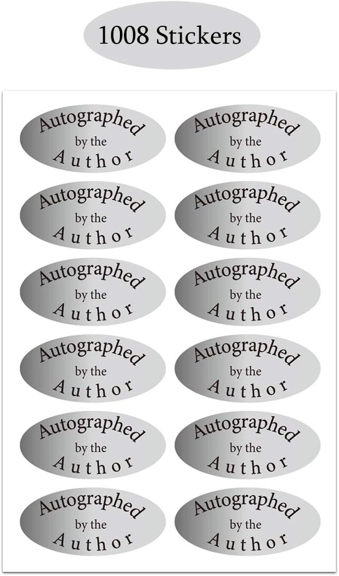 Silver Foil Autographed Label Stickers 1 x 2 Inch Oval Autographed by ...