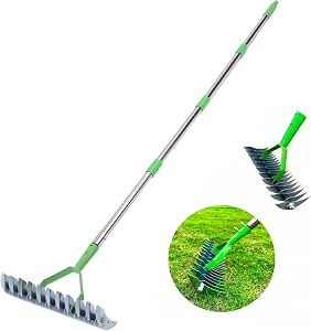 Amazon.com: Thatch Rake Lawn Thatching Dethatcher Stainless Steel Metal ...