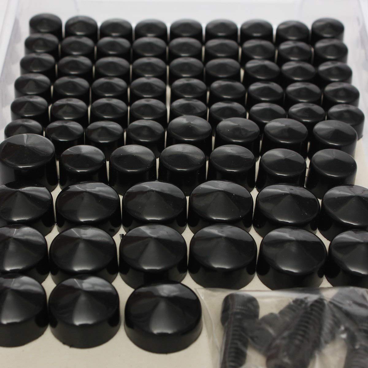 Snapklik.com : 75 Pcs/Set Black Bolt Toppers Cover Caps Kit For Harley ...